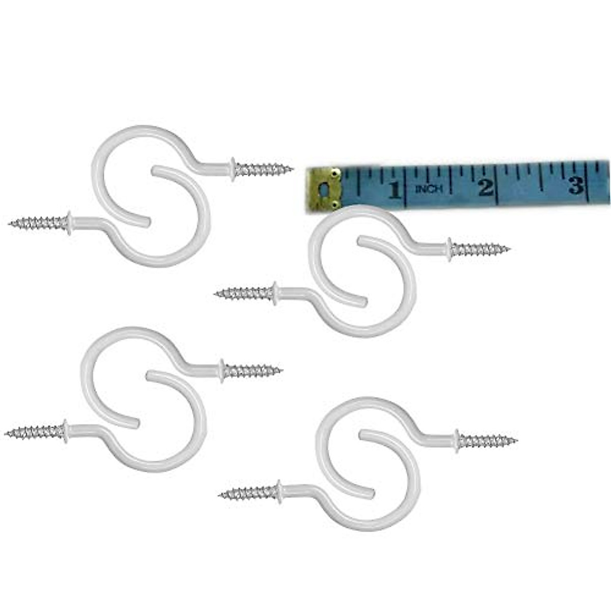 Fjiangyi Pack of 40 Utility 1-1/2 inch Ceiling Hooks Vinyl Coated Screw-in Wall Hooks Plant Hooks Hangers Kitchen Hooks Cup Hooks for Indoor & Outdoor Use