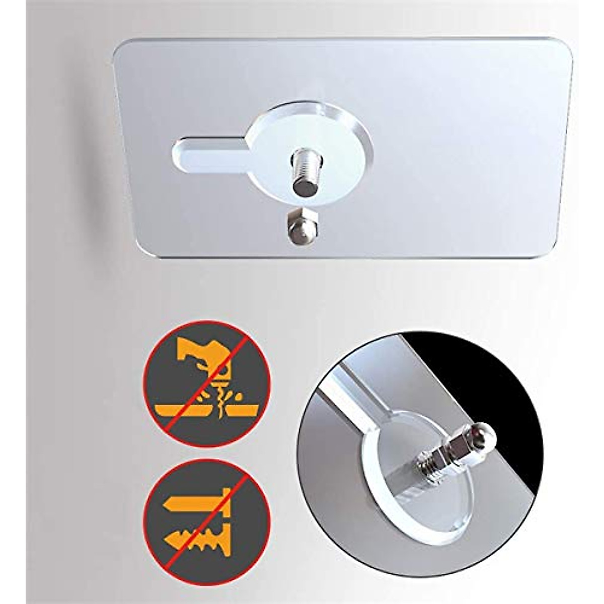 JIALTO Adhesive Stainless Steel Nails , Non-Trace Stick Wall Hook , Transparent , Pack of 6 Screw Nails