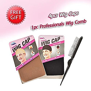 rosmile Curly Wigs for Black Women - Natural Black Synthetic African American Full Kinky Curly Afro Hair Wig with Bangs