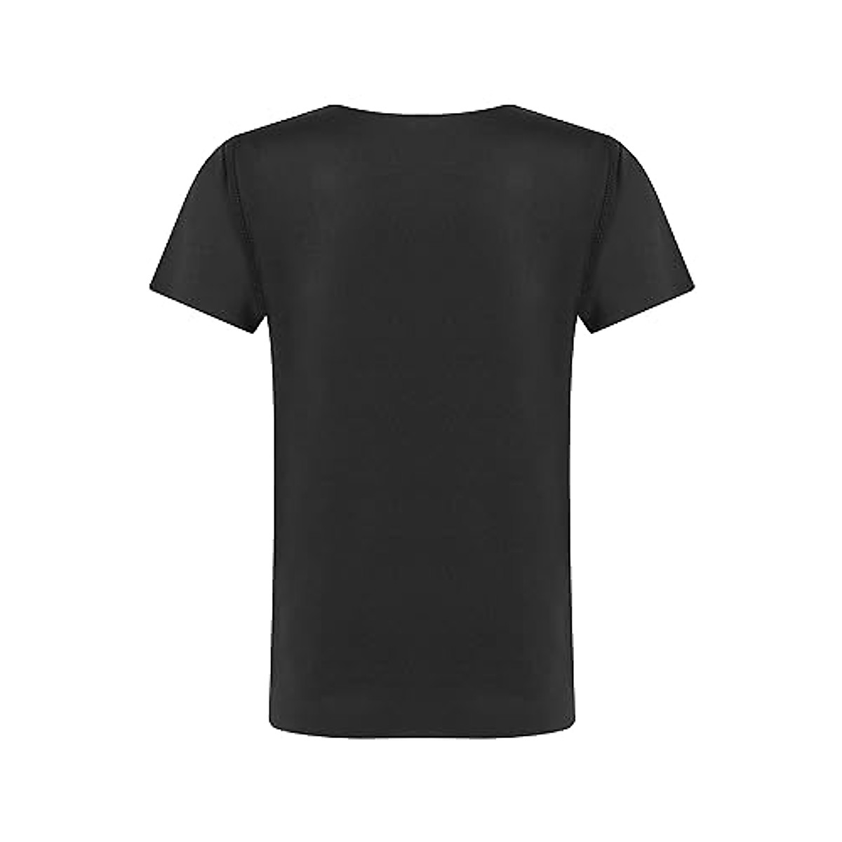 Mufeng Kids Boys Girls Seamless Breathable Short Sleeve T-Shirt Sun Protection Shirt for Sports Workout Exercise Black 9-10 Years