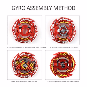 Hozuumo Bey Battling Top Burst Gyro Toy Set, with Gyro Launchers and Handle Combat Battling Game, Gift for Kids Children, B-155