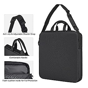 14" Ring Carrying Bag with Durable Nylon,Portable Camera Ring Light Carrying Case for 14 inch Selfie Ring Light,14 inch Desk LED Ring Light Protector-Black