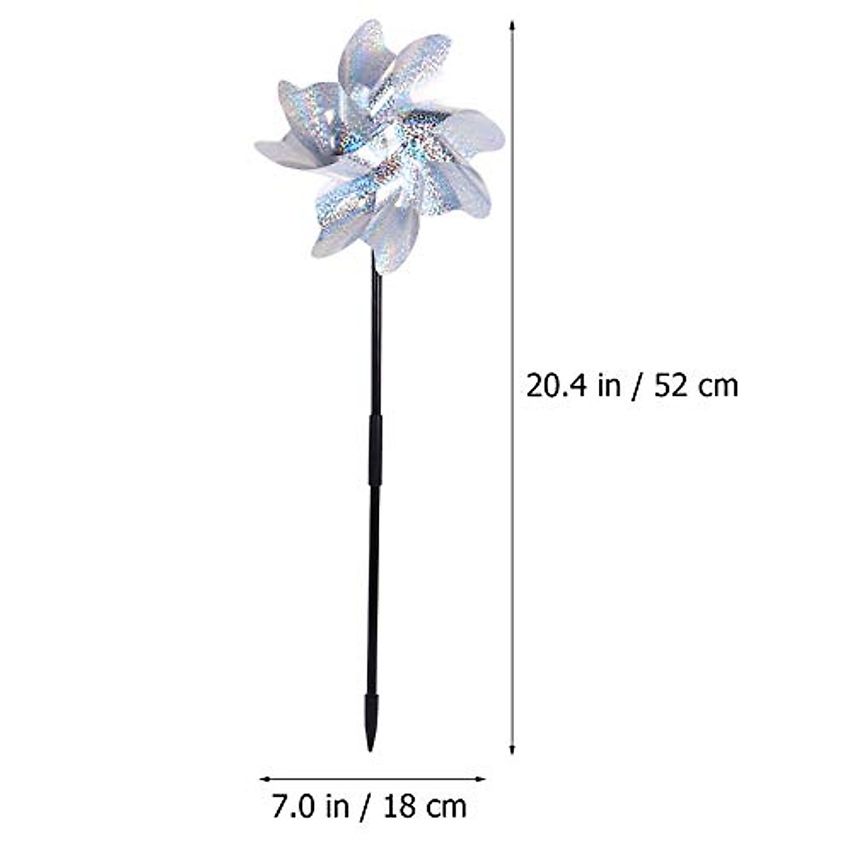 Hemoton 2pcs Garden Wind Spinners Bird Blinders Pinwheel Windmillw Anti- Bird Windmill Sparkly Holographic Pin Wheel Spinners Outdoor Decorations for Yard Lawns Patios