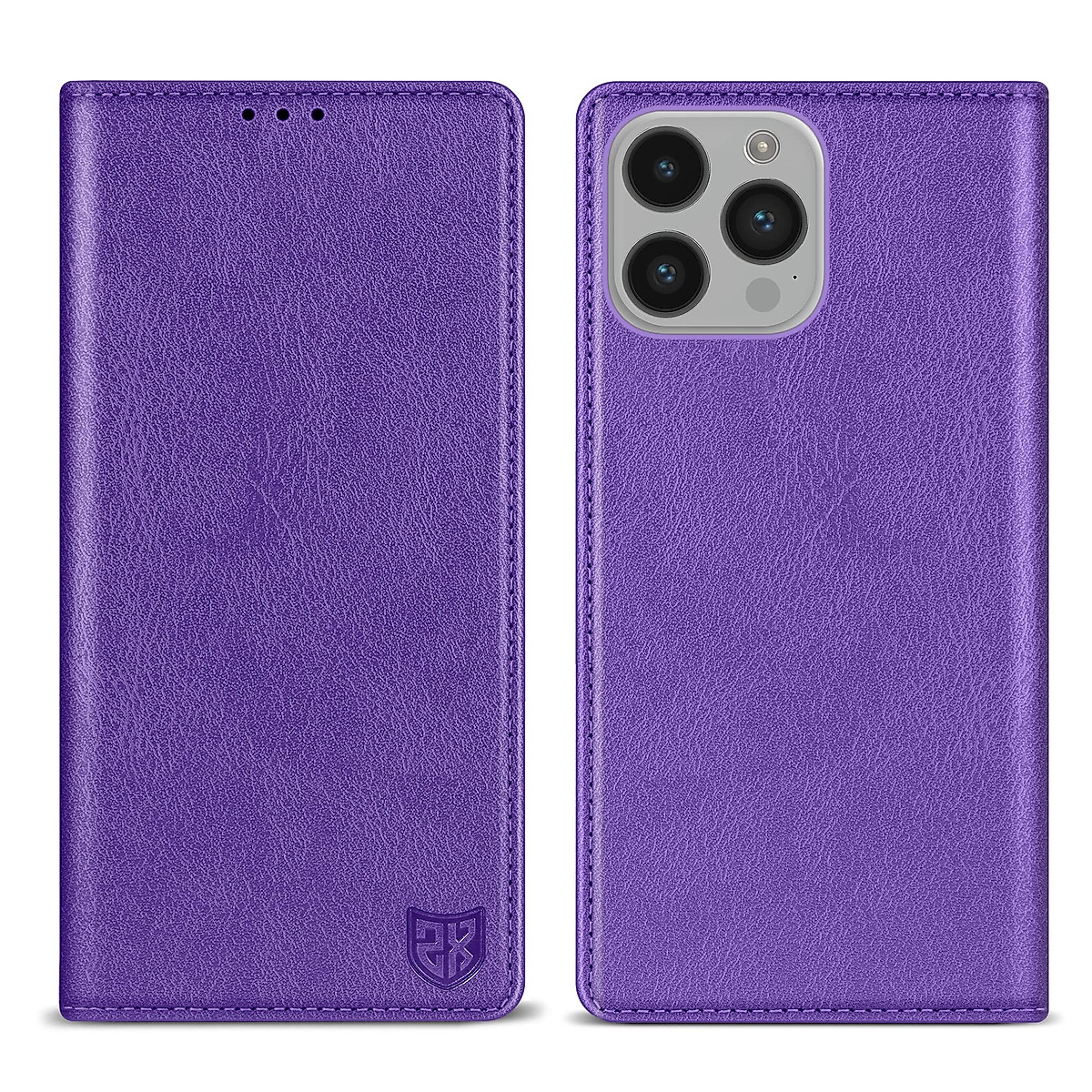 ZZXX for iPhone 14 Pro Wallet Case with [RFID Blocking] Card Slot Stand Strong Magnetic Leather Flip Fold Protective Phone Case for iPhone 14 Pro Case Wallet(Purple-6.1 inch)