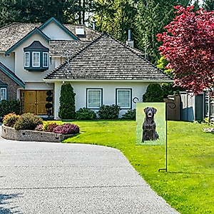 Hokkien Black Labrador Retriever Dog Garden Flag Double Sided 12 x 18 Inch, Yard Flags, Decorative Small Garden Flags, Outdoor Lawn and Garden Décor