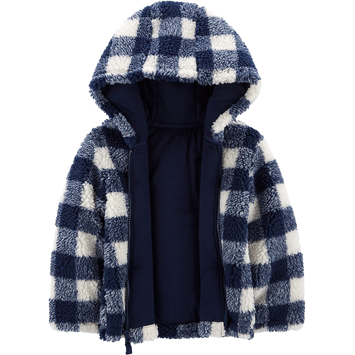 Simple Joys by Carter's Baby Hooded Sherpa Jacket, Navy/Ivory, 5T