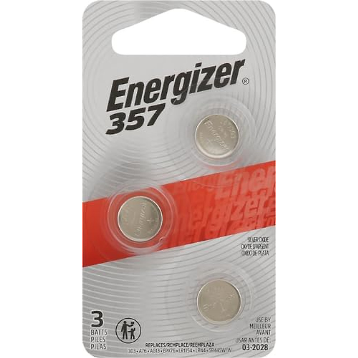Energizer 357 Battery, (Pack of 3)