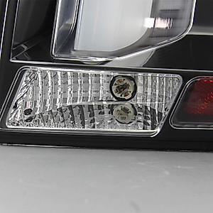 AKKON - Fits 2005-2009 Ford Mustang LED [White Tube] Black Tail Lamp Brake Lights w/Sequential Signal Pair Left + Right