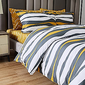 Dolce Mela King Size 6 Piece 100% Cotton Duvet Cover Set, Bloomon Bedding DM823K Multicolor