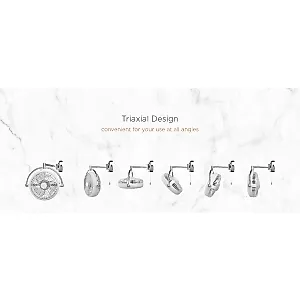 VIVI- 8 in. Wall Mount Swivel Fan with Folding Arm (Walnut)