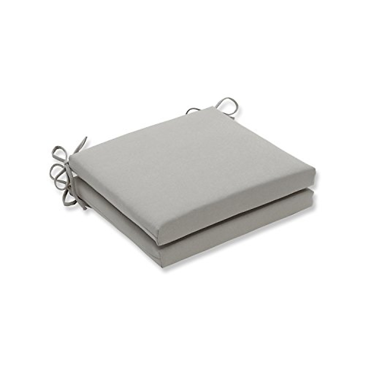 Pillow Perfect Pompeii Solid Indoor/Outdoor Patio Seat Cushions Plush Fiber Fill, Weather and Fade Resistant, Square Corner - 20" x 20", Beige, 2 Count