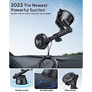 OMOTON for MagSafe Car Mount, O-Mag DriveSafe Magnetic Phone Holder for Car, Cell Phone Mount for Dashboard Windshield Vent, Fit for iPhone 15 14 13 12 Series Magsafe Cases