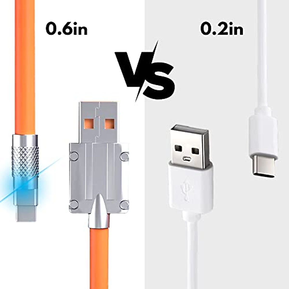SoutinPro C USB Cable – 120W Extra Thick Data Transferring and Charging Cable for Smartphone and Tablet – Zinc Alloy and Silicone Phone Charger Type C Cable and Quick Transferring – For Samsung Galaxy