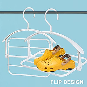 Pants Hanger Scarf Hanger Space Saving Non-Slip Pants Hanger, Legging Hangers for Closet Organizer Jeans Slack Trousers Hangers Multiple Clothes Hanger Closet Organizer for Jeans,Scarf,Tie (White, 3)