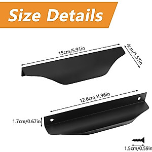 MOROBOR 8Pcs Mount Finger Edge Pull Handle 150mm Black Finger Pulls Aluminum Concealed Handle Furniture Drawer Handles for Home Kitchen Door Drawer Cabinet with Screws