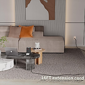 Long Surge Protector Power Strip 16 FT Cord, PD20W USB C Power Strip Tower with Night Light, Extension Cord with Multiple Outlets 4 USB Ports(2A+2C), PASSUS Charging Station Home Office Essentials