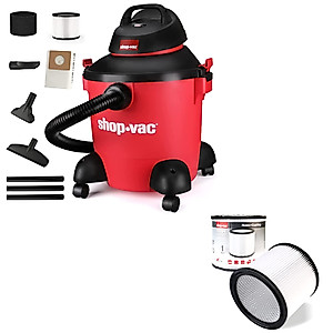 Shop-Vac 8 Gallon 4.0-Peak HP Wet/Dry Vacuum+High Performance 90304/90344 Cartridge Filter