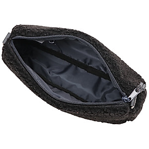 KAVU So Fleecy Crossbody Bag Sherpa Rope Strap Purse-Jet Black