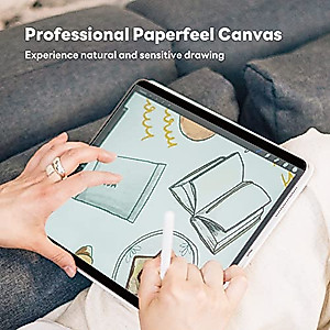 EIP Paperfeel Magnetic Screen Protector Compatible with iPad 9/8/7 (10.2-Inch, 2021/2020/2019 Model, 9th/8th/7th Generation), Anti-Glare, Easy Install, Detach and Clean, Draw and Sketch Like on Paper
