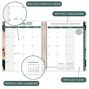 bloom daily planners 2023 Hardcover Calendar Year Goal & Vision Planner (January 2023 - December 2023) - Monthly/Weekly Column View Agenda Organizer - 7.5" x 9" - Wanderlust