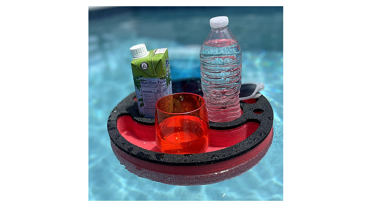 Polar Whale Floating Red and Black Round Spa Hot Tub Bar Drink and ...
