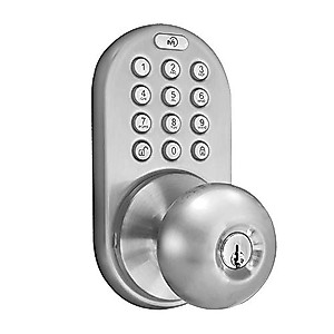 MiLocks DKK-02SN Indoor Electronic Touchpad Keyless Entry Door Lock, Satin Nickel