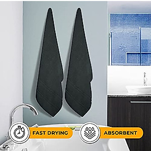 Laevis 100% Cotton Luxury Bath Towels - Towels for Bathroom - 600 GSM Pack of 4 (27" x 54") Ultra Soft and Fluffy Bath Towel - Highly Absorbent Bath Towel - Oeko Tex Certified (Grey)