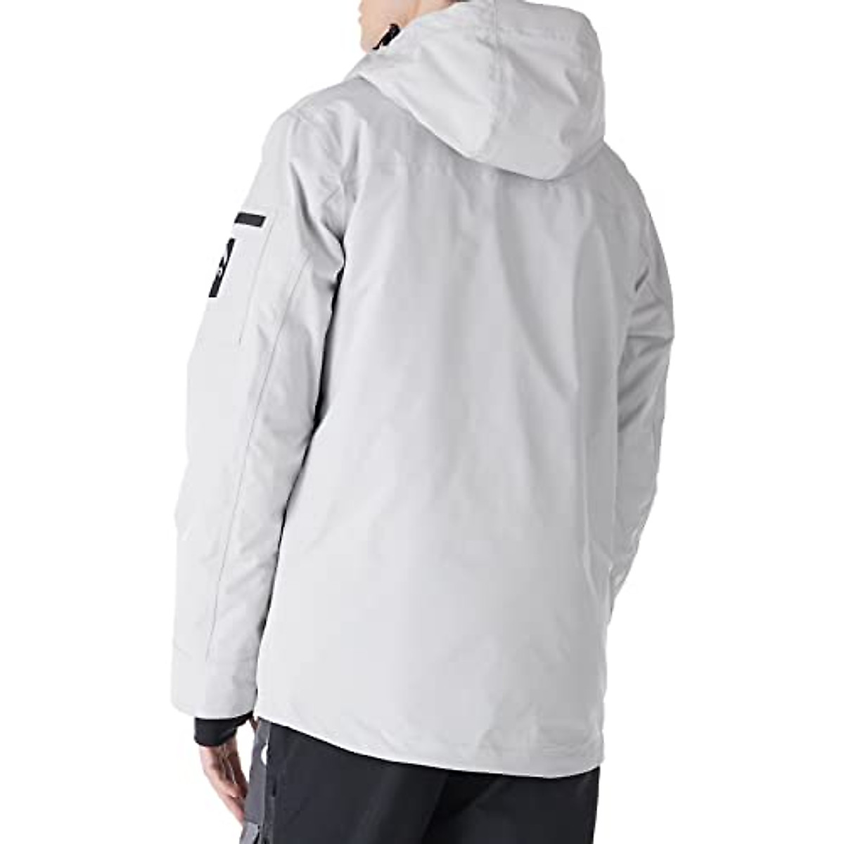 kirnusino Mens Ski Jacket Snow Coat for Men Windbreaker Waterproof Mountain Hooded Sweatshirt with Shoulder Pass Card Pocket Windproof Warm Winter Coat-Grey-L