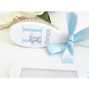 Personalized Baby Gift Boys, Baby Brush & Comb Set, Elephant Baby Gift, Baby Gifts for Newborn Boys.