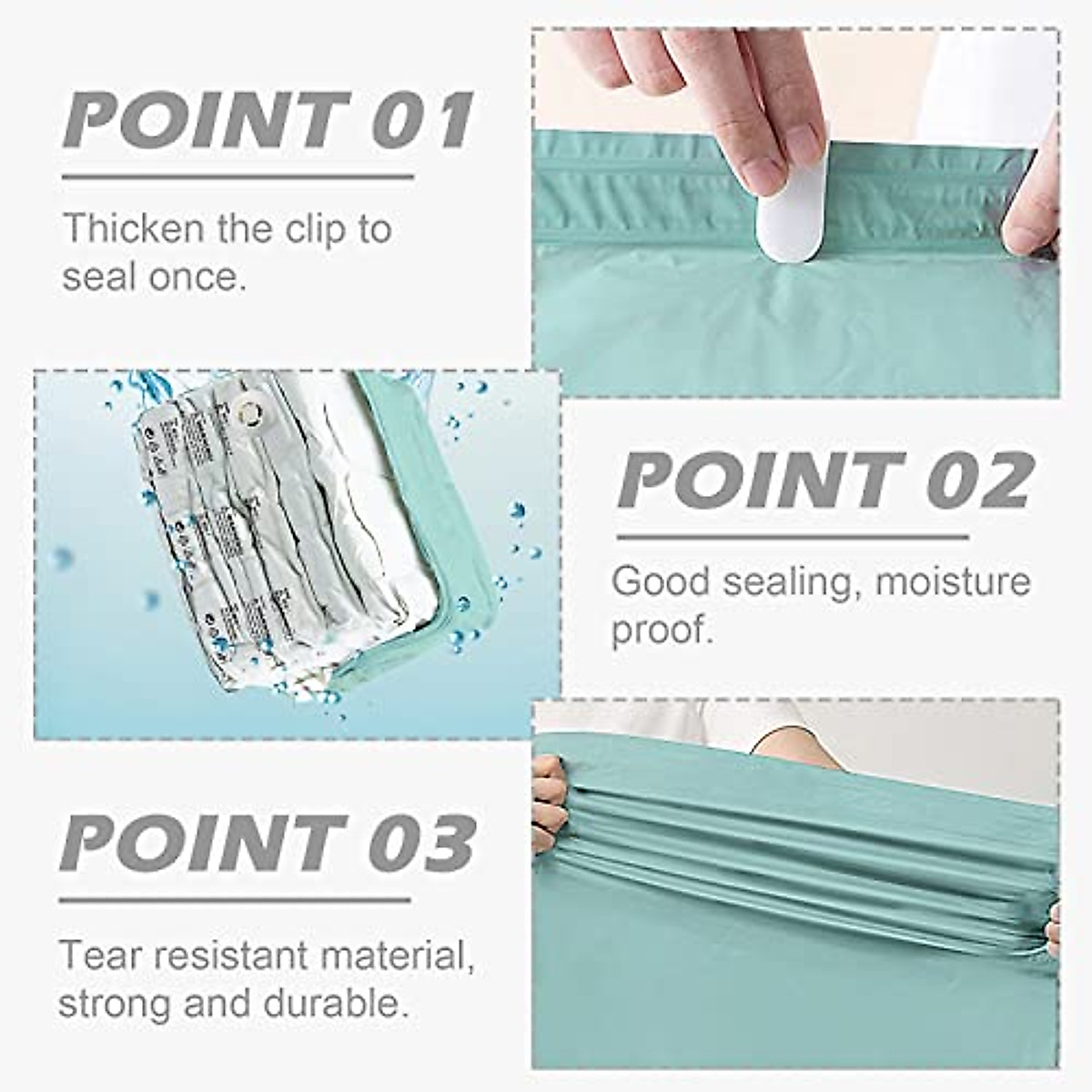 Vacuum Storage Bags No Pump Needed, Vacuum Seal Blanket Storage, Reusable Travel Space Compression Bags for Clothes Pillows Comforters Packing (3 Pack (1 S, 1 M, 1 L))