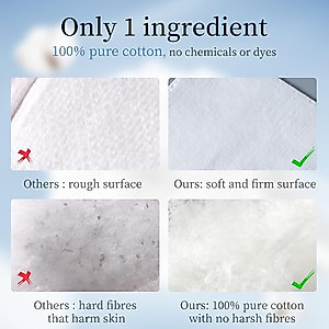 SHINO Natural Square Cotton Pads,100 Ps Biodegradable Pads, Makeup Remover Pads for Sensitive Skin - Beauty, Personal Care, Baby Care & Daily Cosmetics