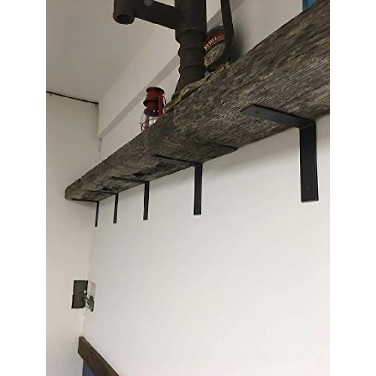 4 Pack - 8"L x 6"H Angle Shelf Bracket, Iron Shelf Brackets, Metal Shelf Bracket, Industrial Shelf Bracket, Modern Shelf Bracket, Shelving
