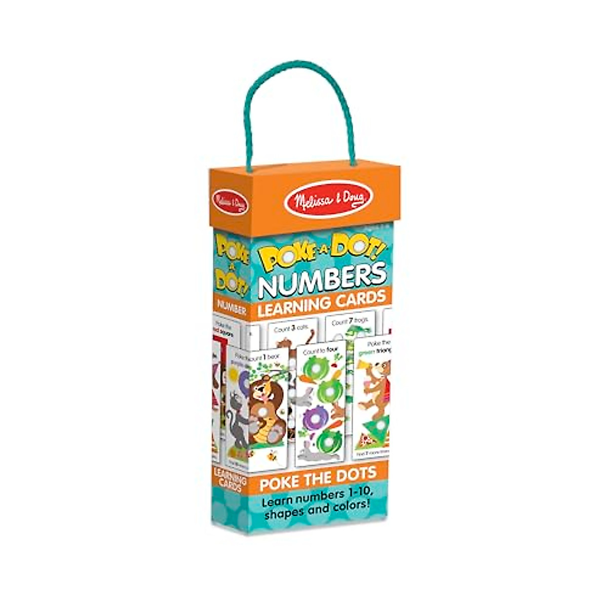 Melissa & Doug Poke-A-Dot Jumbo Number Learning Cards - 13 Double-Sided Numbers, Shapes, and Colors with Buttons to Pop - Poke A Dot Book Oversized Interactive Learning Activity Cards For Kids