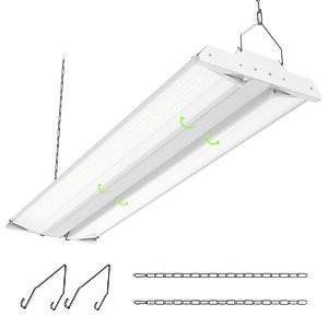 Glitgate High Bay Led Shop Light 3FT, 300W/240W/200W Switchable Linear High Bay Lighting 135LM/W, 4000K/5000K Selectable Commercial Hanging Lights for Gaage, Supermarket, Warehouse, cETL/DLC Listed