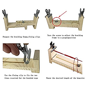 BMIROAMDFE Bracelet Jig Maker Kit Adjustable Wristband Braiding Wooden for Jewelry Making