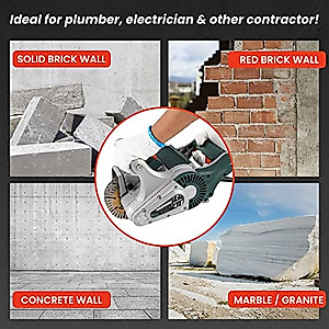 Huanyu Electric Wall Chaser 1 time Molding Wall Groove Cutting Machine Infrared Sighting 4800W Cutting Width 40mm Depth 35mm Wall Chaser Concrete Cutter Magnesium Alloy for Cement Brick Marble 110V