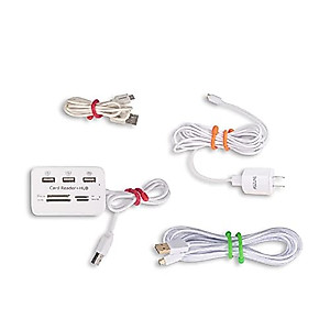 Silicone Twist Ties, Silicone Cable Ties,12pcs Steel-Core Rubber Twist Tie, Reusable Twist Ties for Cords Wire, Cable Tie Straps Organizer. 3 4 6 and 8 inches