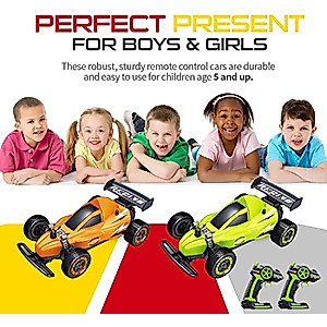 Hobby RC Race Cars for Boys Girls, 2 PCS High Speed Remote Control Racing Cars with Rechargeable Battery for Kids, 2.4Ghz RC Drift Car Racing Sport Toy Cars for Boys Girls Kids Gift for Christmas