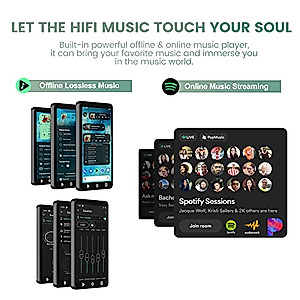 80GB (Upgrade 3G Running Memory+Free 64GB Card) MP3 Player with Bluetooth and WiFi, Android Streaming Media MP4 Player with Spotify, 4-inch Full Touch Screen Player with Pandora, Support APP Download