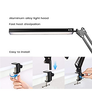 LED Bar Clamp Swing Arm Desk Lamp for Architect Drafting and Computer Light