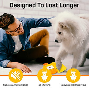 FGA MARKETPLACE Duck Flat NO Stuffing NO Squeak Plush Dog Toy, Funny Style Will Entertain Your Pet for Hours, Recommended for Small and Medium Dog 21 INCH Long