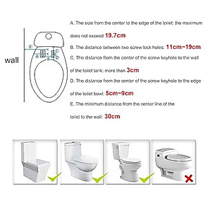 oiakus Left Hand Bidet Toilet Seat Attachment, Bidet Attachment, Hot&Cold Fresh Water Spray Bidet with Self-Cleaning Nozzles, Water Pressure Control, for Non Electric Toilet