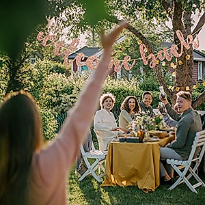 Welcome Back Banner, Returning Home Teenager Homecoming Theme Party Banner Sign, Housewarming / Family Party Decorations, Welcome Home Sign - Rose Gold