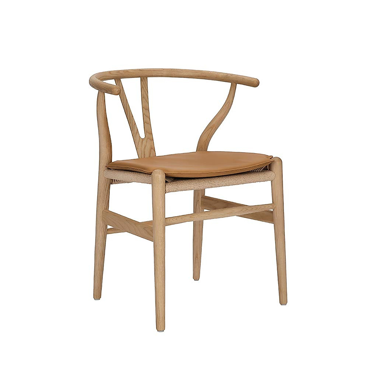 VODUR Wishbone Chair Cushion, Quality PU Filled Foam Chair Cushion Pads, Seat Cushions for Hans Wegner CH24 Y Chair (Brown)