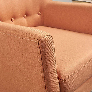 Christopher Knight Home Meena Mid-Century Modern Fabric Club Chair, Orange / Natural