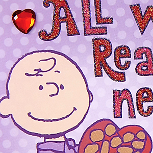 Hallmark Peanuts Valentines Day Cards Assortment for Kids, 6 Valentine's Day Cards with Envelopes (Hug from the Heart)