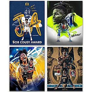 Ja Morant Art Posters, Inspirational Basketball Wall Art, Fun Ja Morant Wall Art for Man Cave Boys Room Decor, Memphis Grizzlies, Motivational Sports Canvas Art Prints, Set of 4 (8"x10" Unframed)