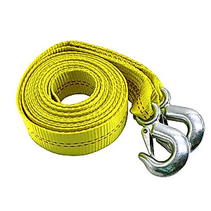 HFS (R) 4.5 Ton 2 Inch x 20 Ft. Polyester Tow Strap Rope 2 Hooks 10000lb Towing Recovery