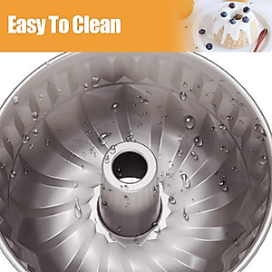 CHEFMADE 4PCS Mini Fluted Cake Pan, 4-Inch Non-Stick Tube Pans Kugelhopf Mold Cake Pan for Oven Baking (Champagne Gold)