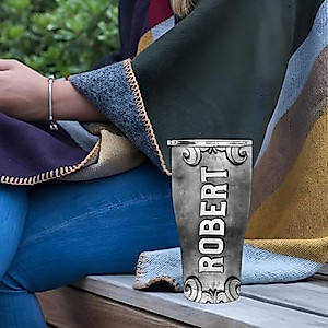 Foxcorner Personalized Dragon 2D Printed 30 oz Tumbler Gifts For Dragon Lovers, Father's Day Viking Gifts for Men, Dad, Boys, Birthday Dragons Gift, Custom Name Insulated Stainless Steel Travel Cup